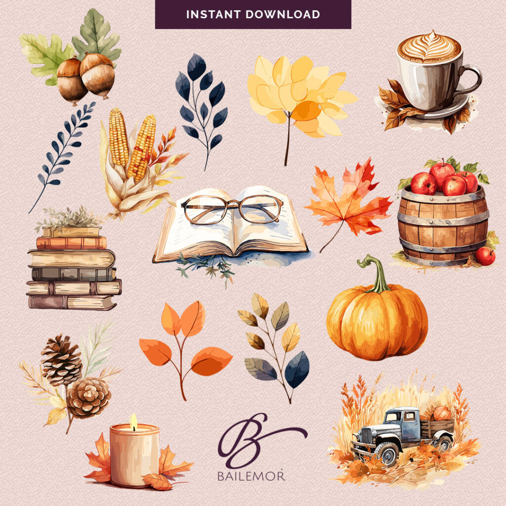 Autumn Clipart Collection | Bailemor